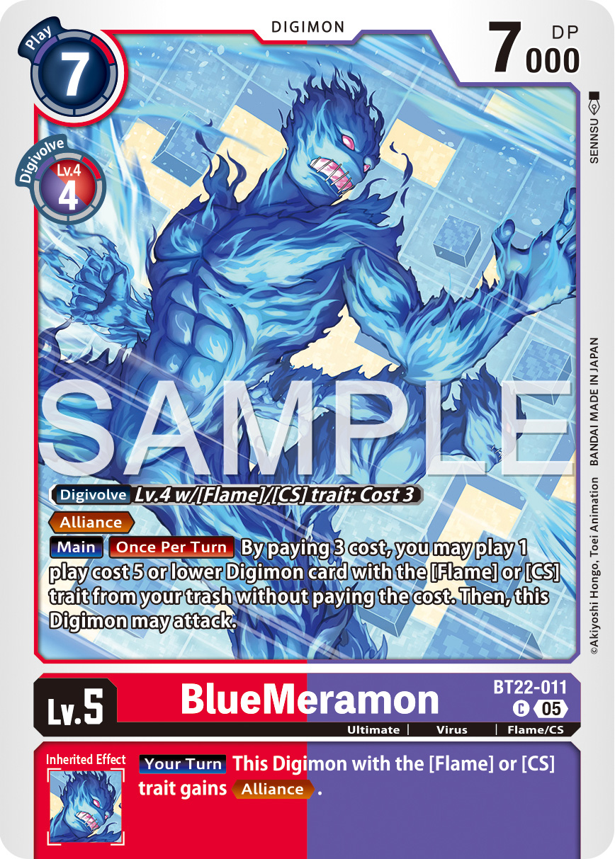 Meramon & BlueMeramon Previews for Digimon Card Game Booster Set 22 ...