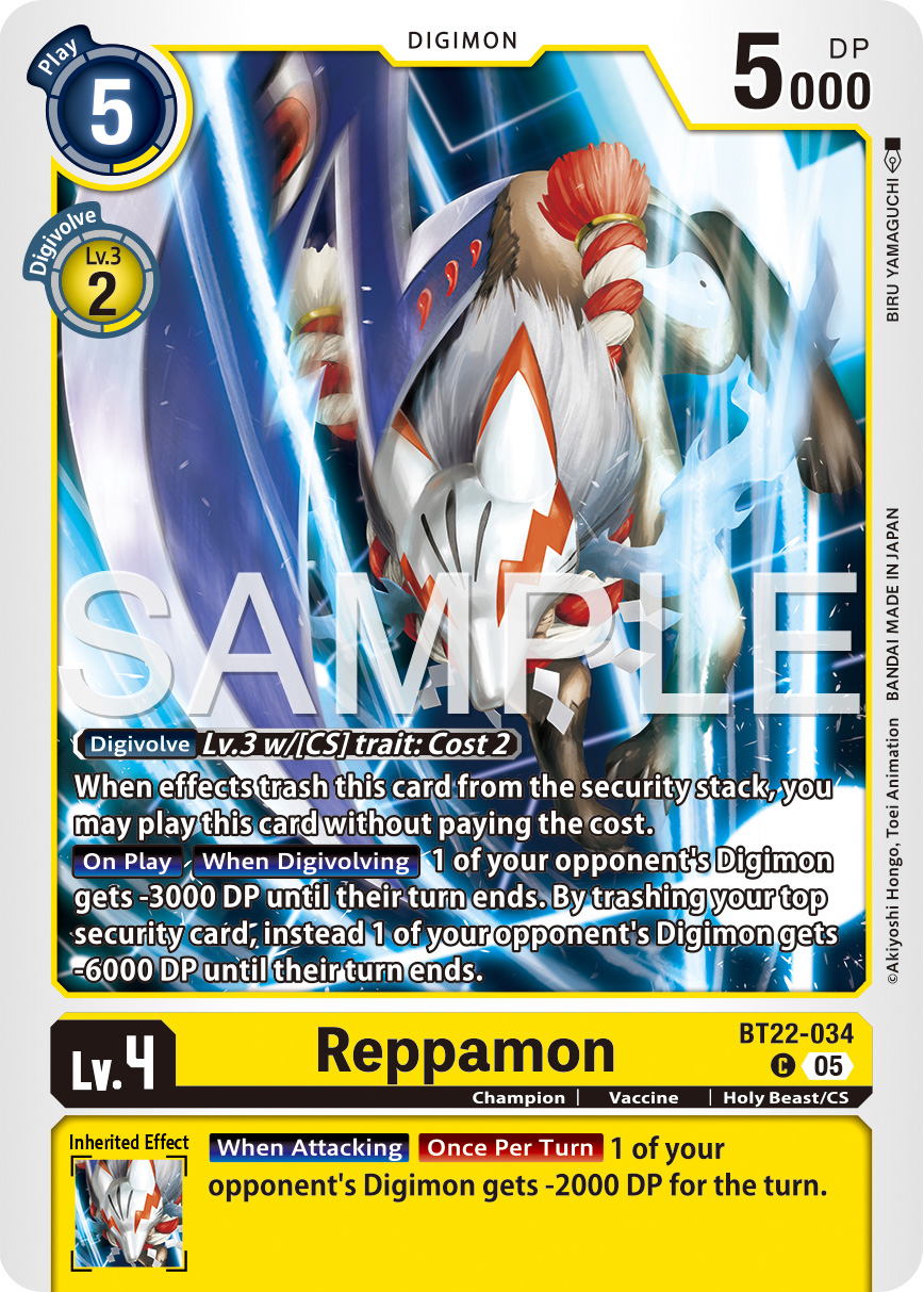 Reppamon & Tyilinmon/Chirinmon Previews for Digimon Card Game Booster ...