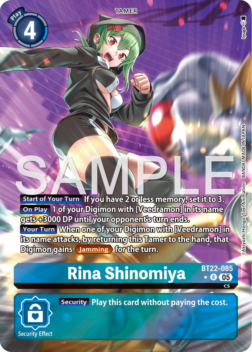 Tamer Card Rina Parallel/Alt Art Preview for Digimon Card Game Booster ...