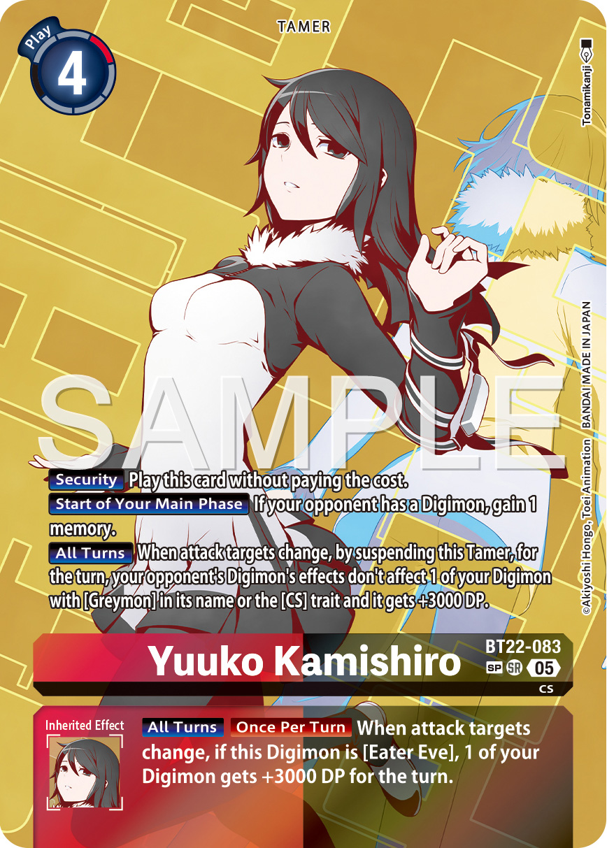 Tamer Card Yuuko Parallel/Alt Art & Special Parallel Previews for Digimon Card Game Booster Set ...
